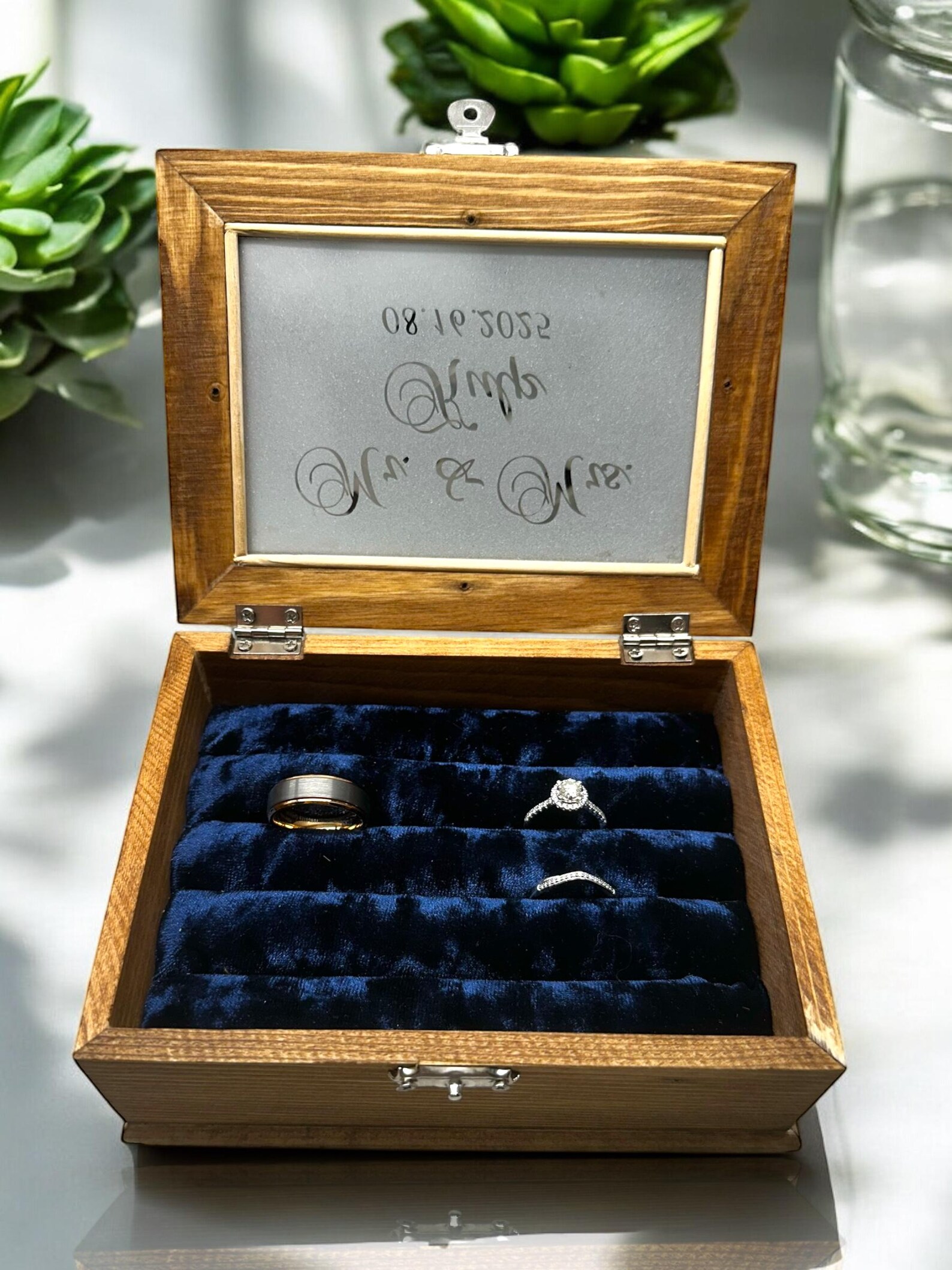 Custom Wedding Ring Box – Handcrafted Wood Jewelry Box With ...