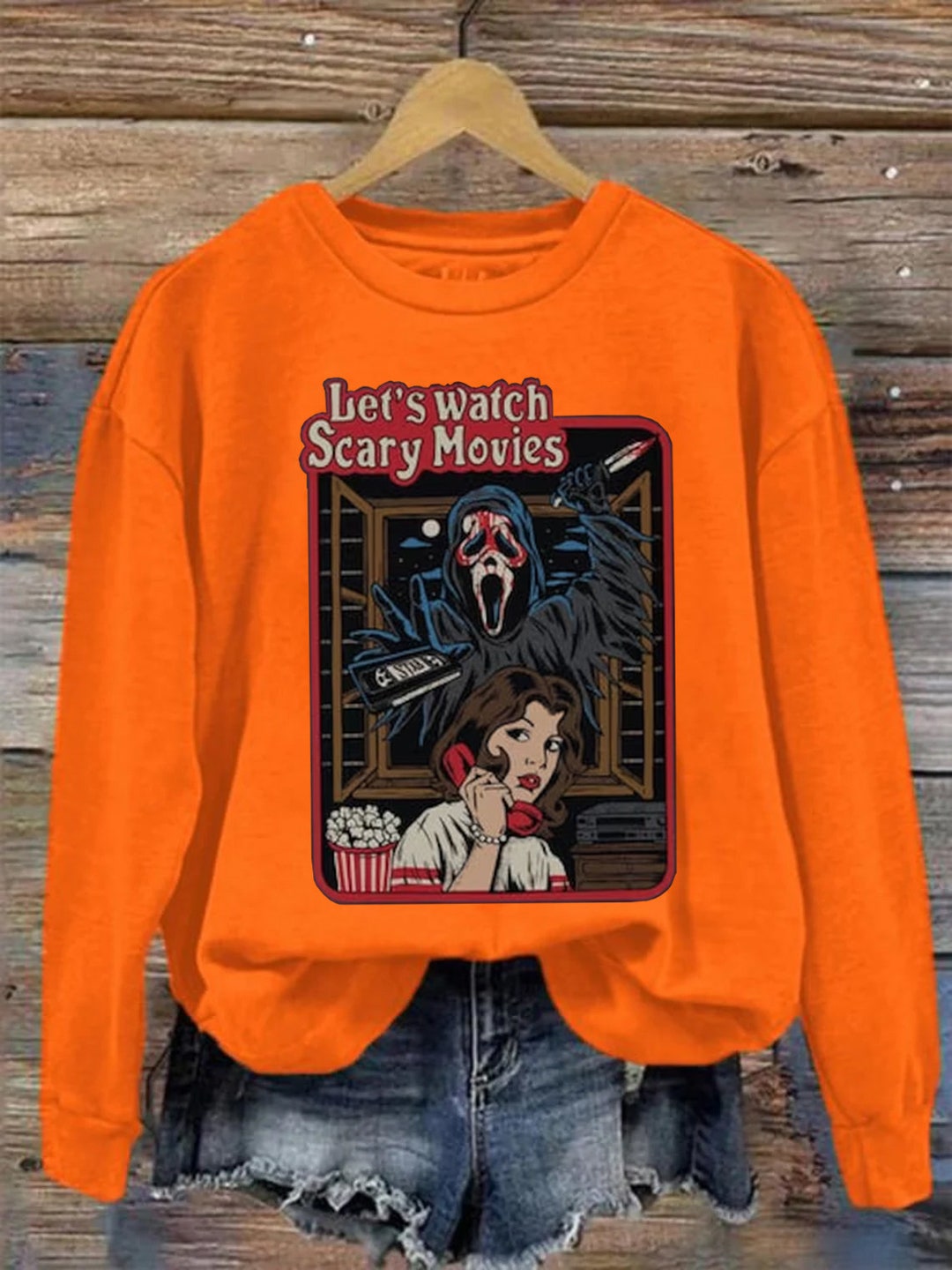 Ghostface Scream Movie Halloween Sweatshirt T-shirt Ghostface - Etsy