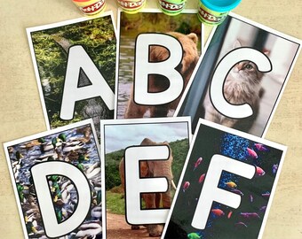 Alphabet Playdough / Playdoh Mats Alphabet Cards Uppercase & - Etsy