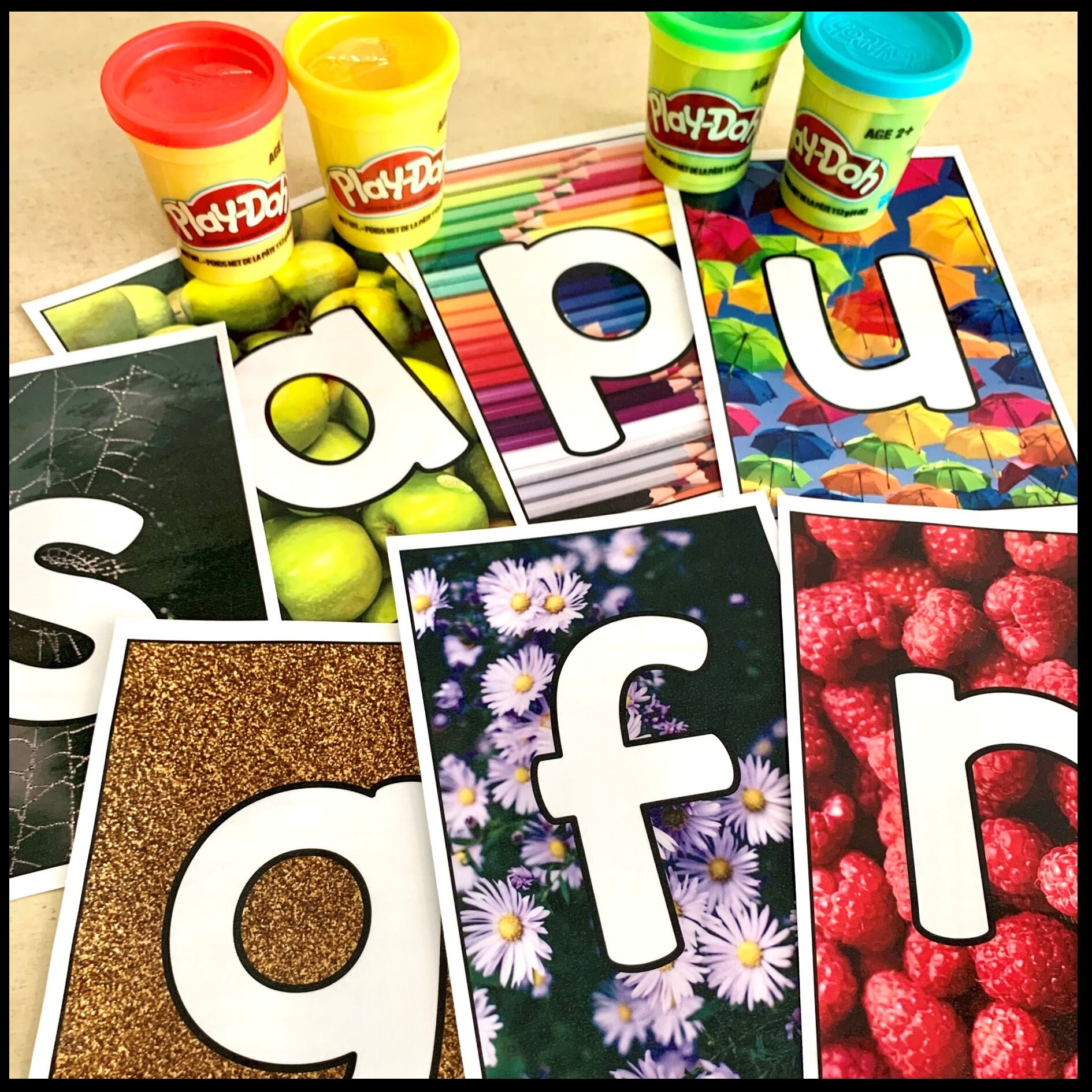 Alphabet Playdough / Playdoh Mats, Alphabet Cards, Uppercase ...