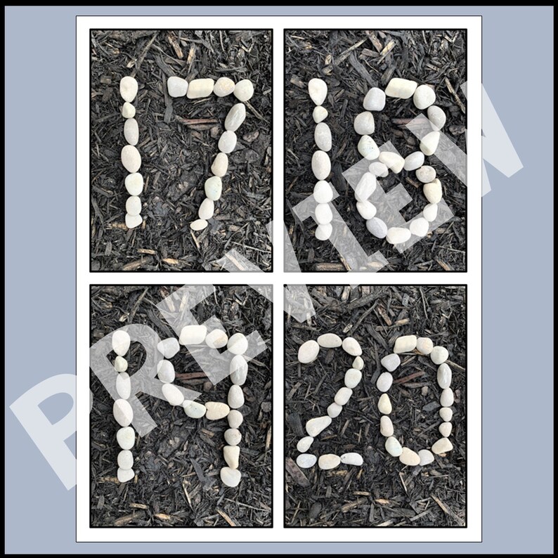 Rock Numbers 0-20, Number Posters, Instant Download, Digital Prints ...