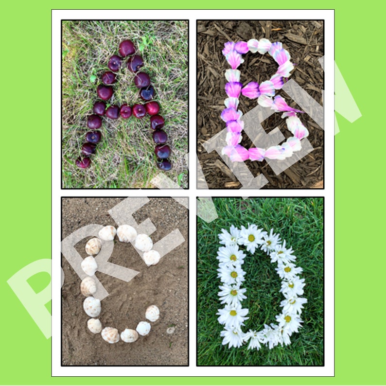 Nature Alphabet Uppercase, Instant Download, Digital Prints - Etsy ...