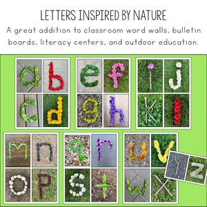 Nature Alphabet Lowercase, Alphabet Posters, Instant Download, Digital ...