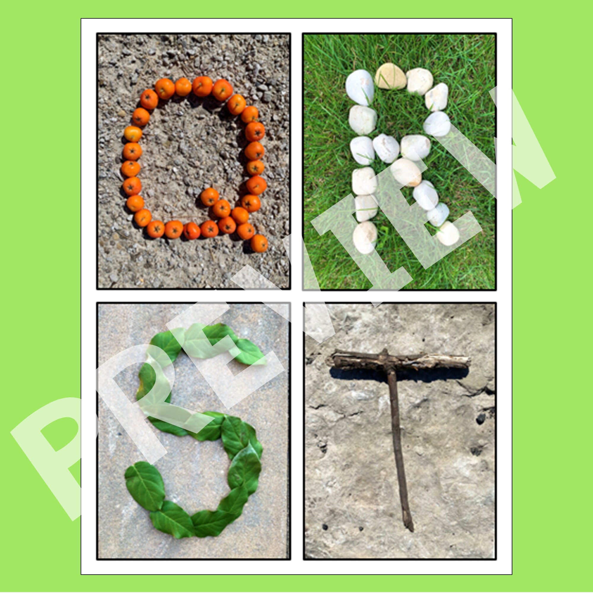 Nature Alphabet Uppercase Instant Download Digital Prints - Etsy UK