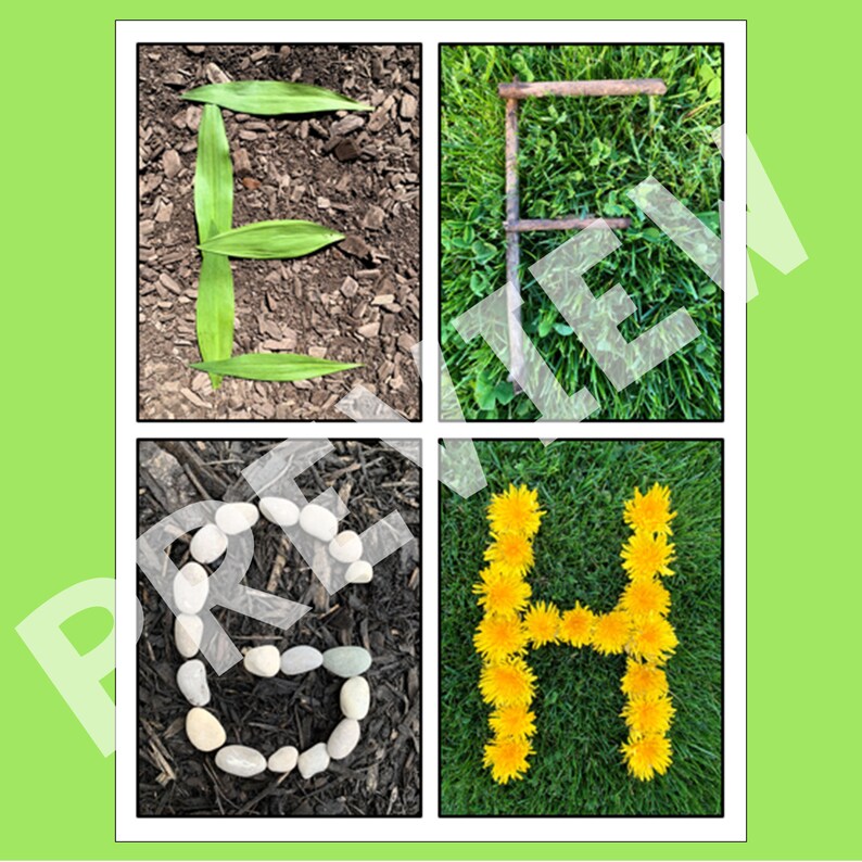 Nature Alphabet Uppercase Instant Download Digital Prints - Etsy UK