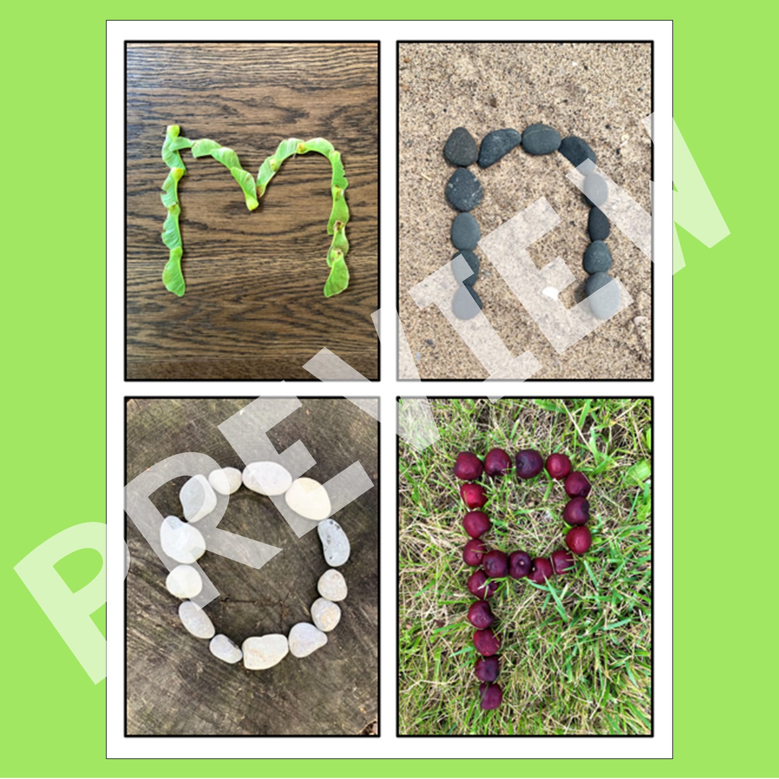 Nature Alphabet Lowercase, Alphabet Posters, Instant Download, Digital ...