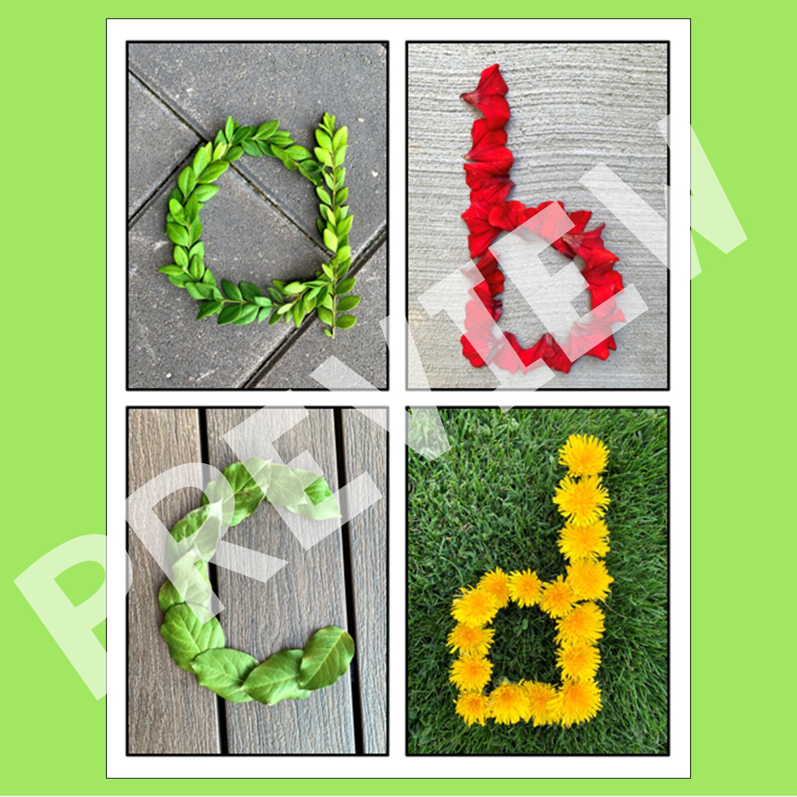 Nature Alphabet Lowercase, Alphabet Posters, Instant Download, Digital ...