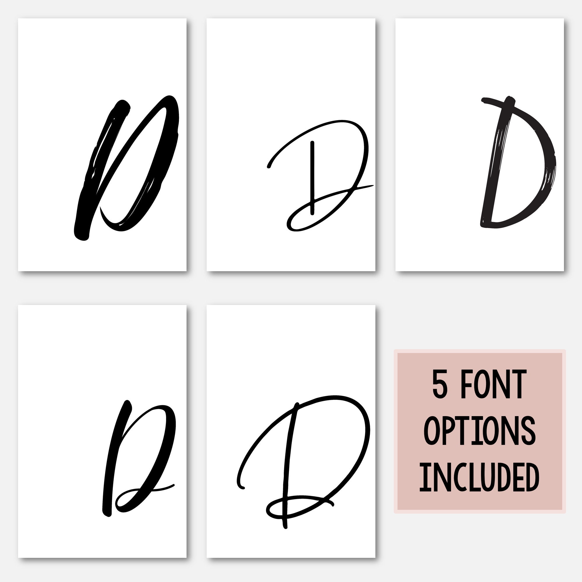 Letter D Print, Initial Letter D Wall Art, Printable Wall Art, Monogram ...