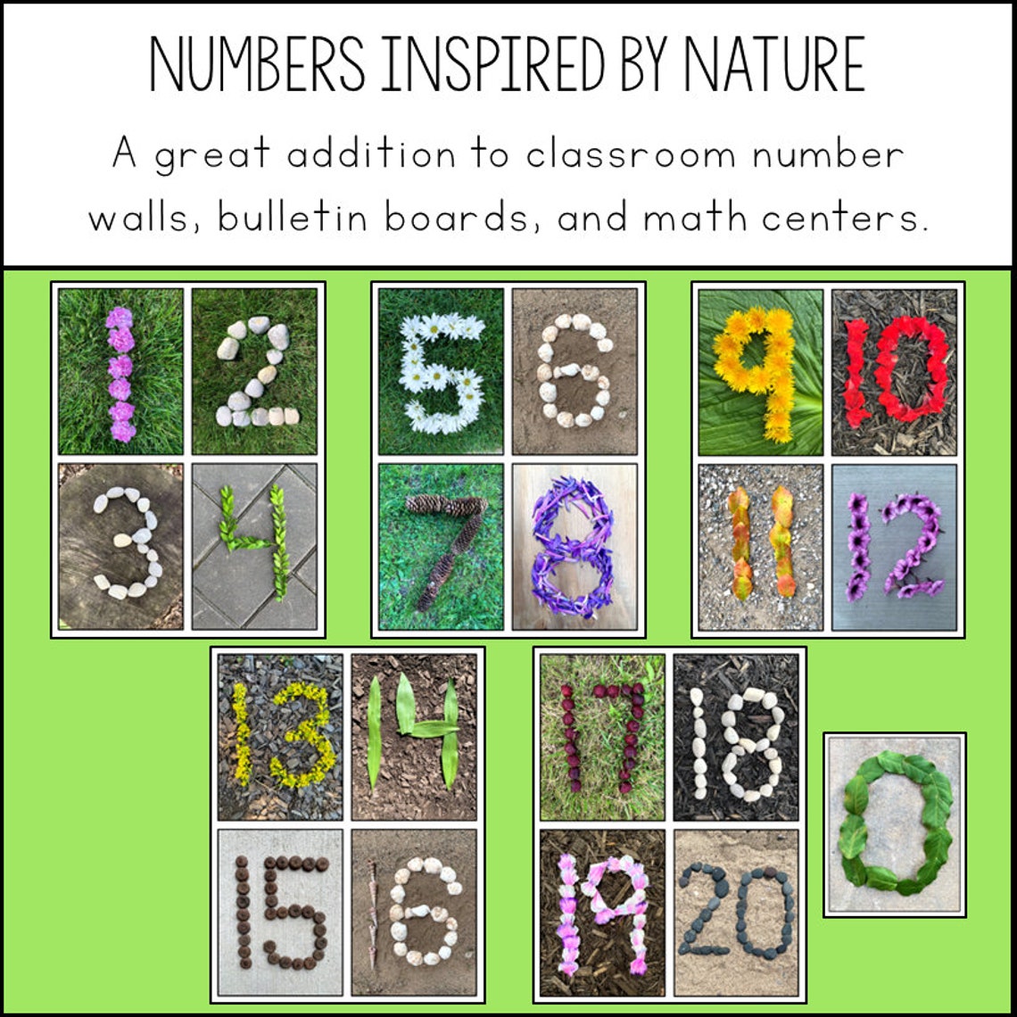 Nature Numbers 0-20, Alphabet Posters, Instant Download, Digital Prints ...