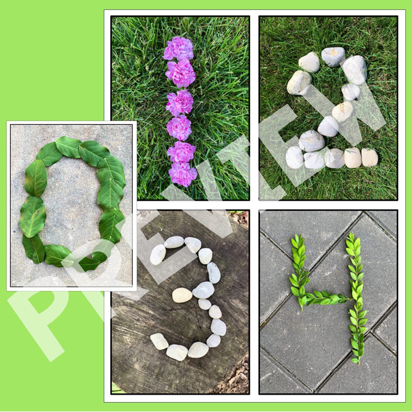 Nature Numbers 0-20, Alphabet Posters, Instant Download, Digital Prints ...