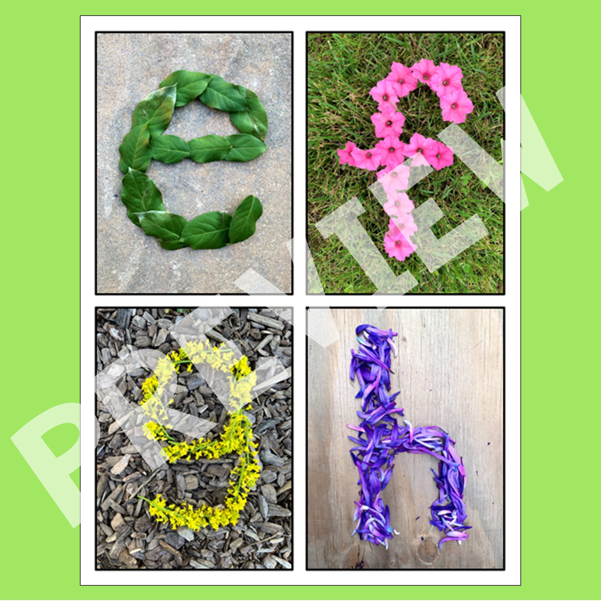 Nature Alphabet Lowercase, Alphabet Posters, Instant Download, Digital ...