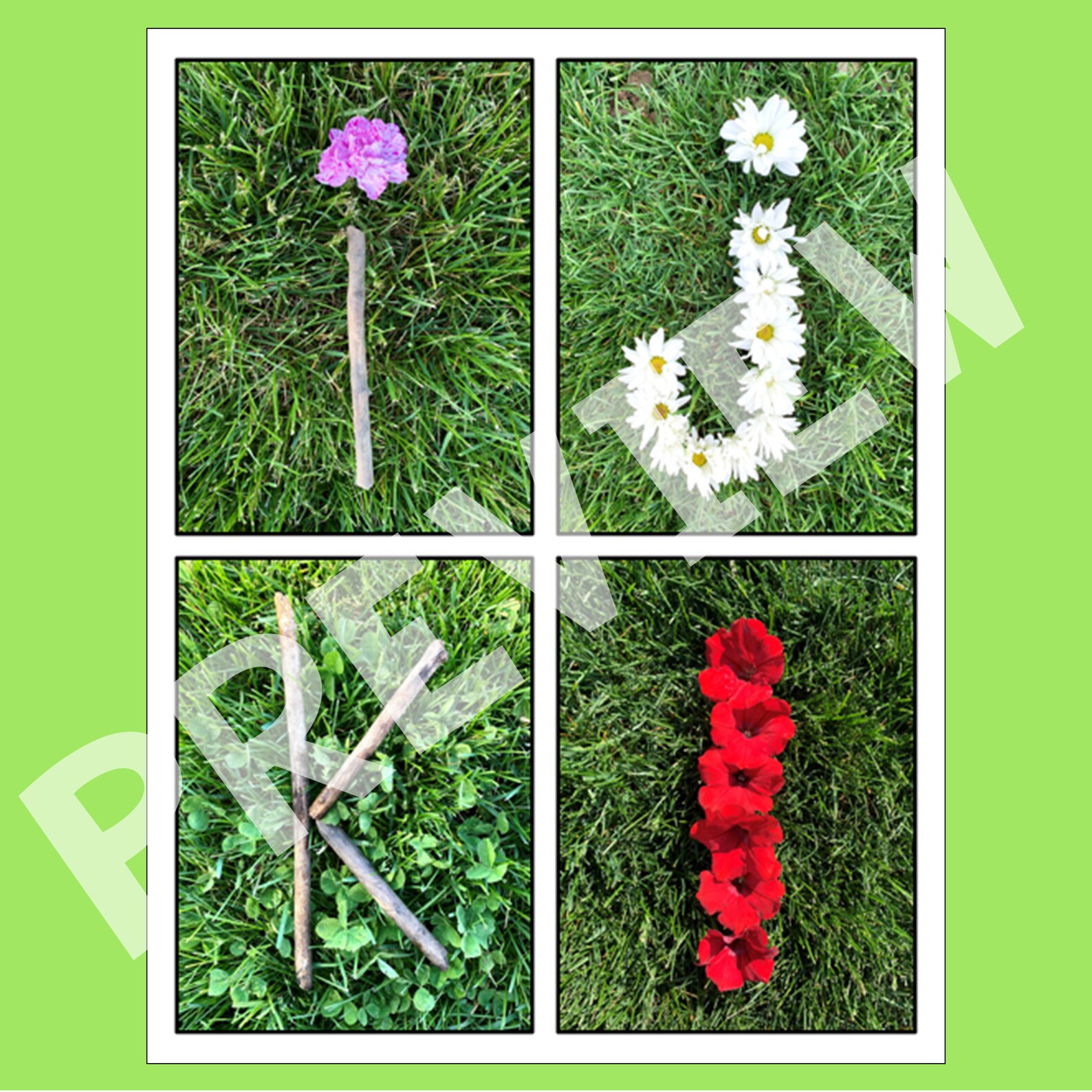 Nature Alphabet Lowercase, Alphabet Posters, Instant Download, Digital ...