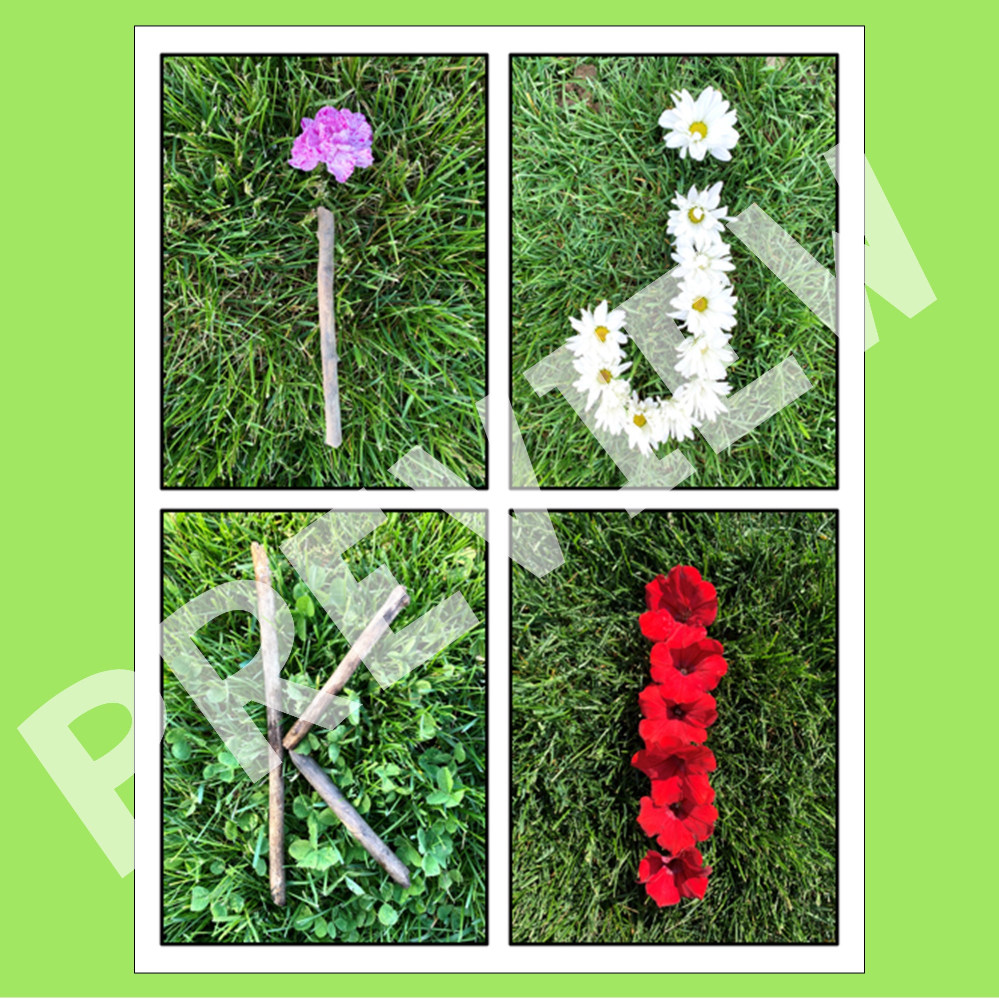 Nature Alphabet Lowercase, Alphabet Posters, Instant Download, Digital ...