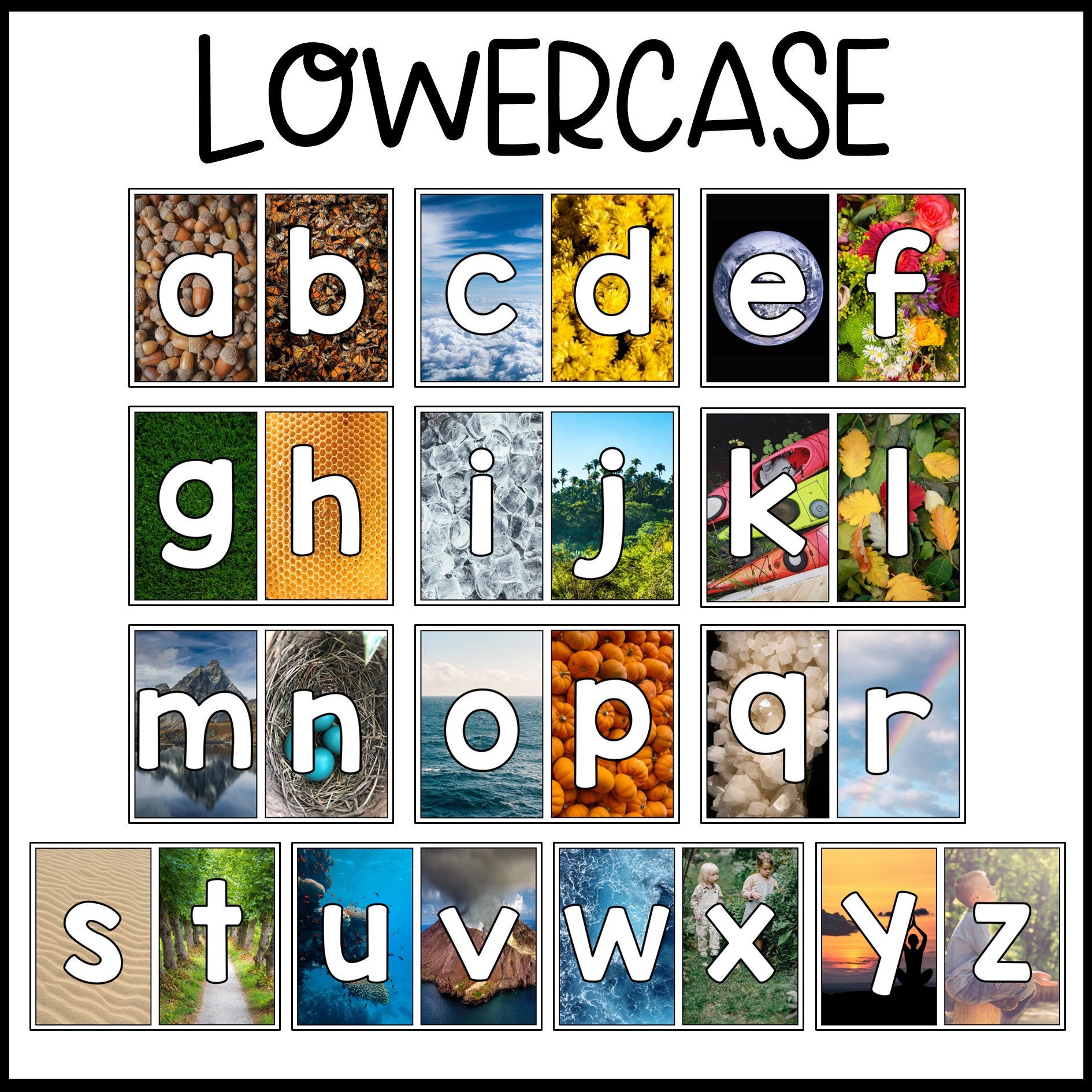 Nature Alphabet Playdough / Playdoh Mats, Nature Alphabet Cards ...