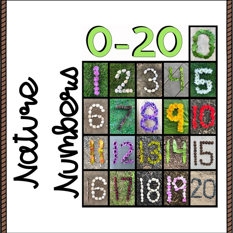 Nature Numbers 0-20, Alphabet Posters, Instant Download, Digital Prints ...