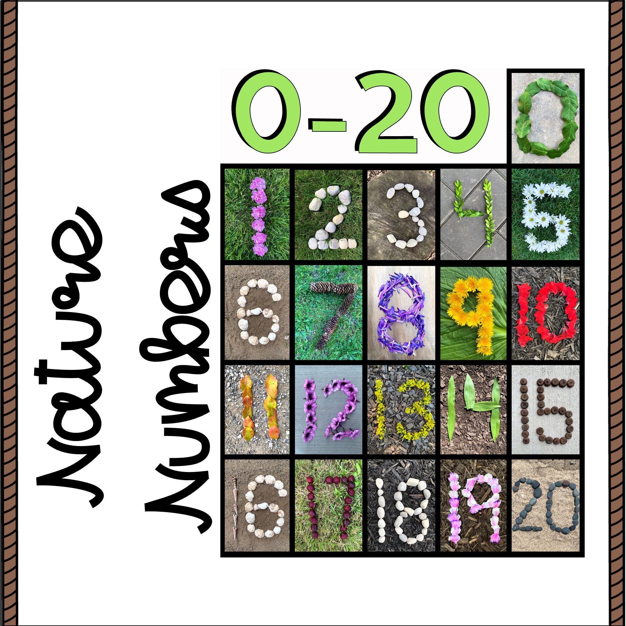 Nature Numbers 0-20, Alphabet Posters, Instant Download, Digital Prints ...