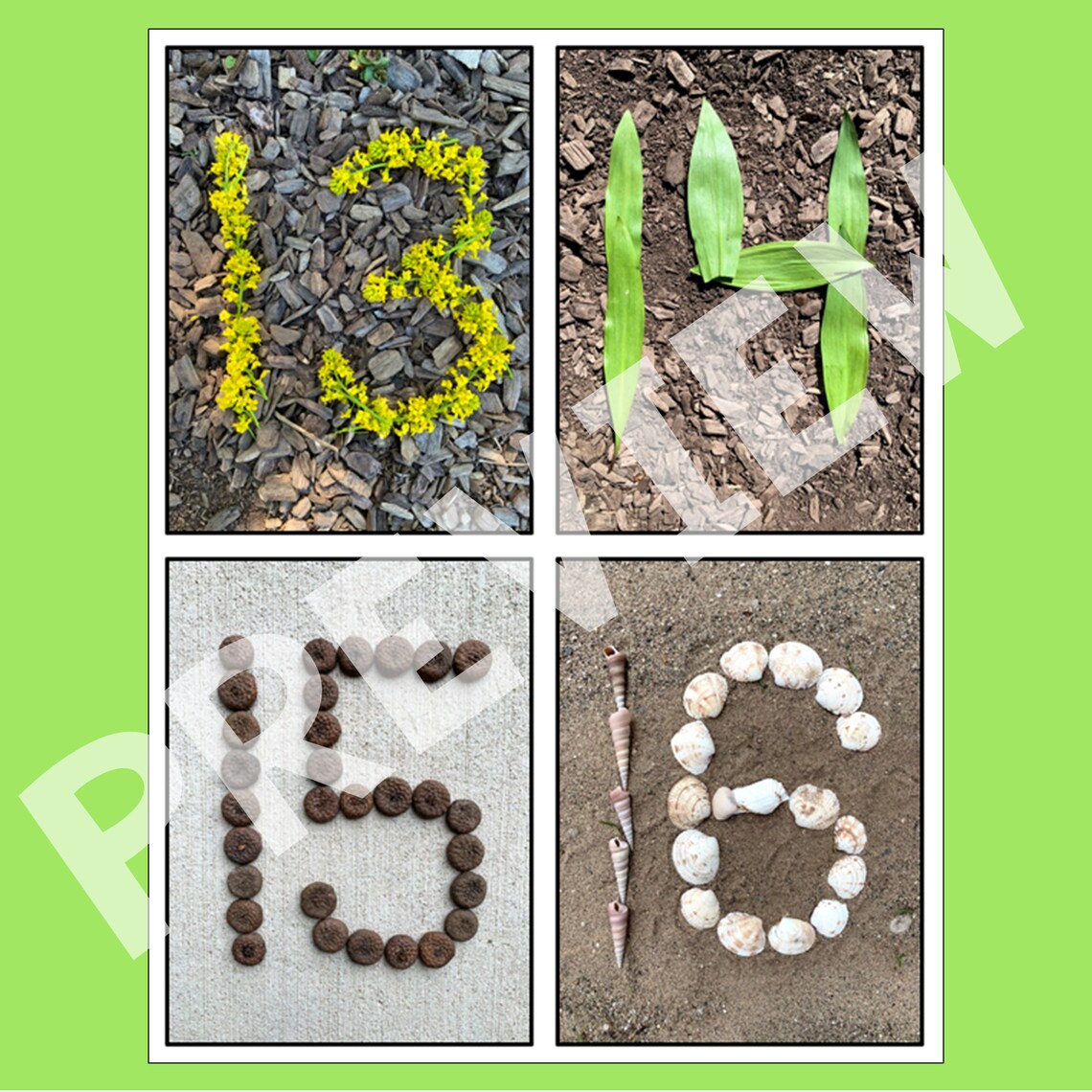 Nature Numbers 0-20, Alphabet Posters, Instant Download, Digital Prints ...