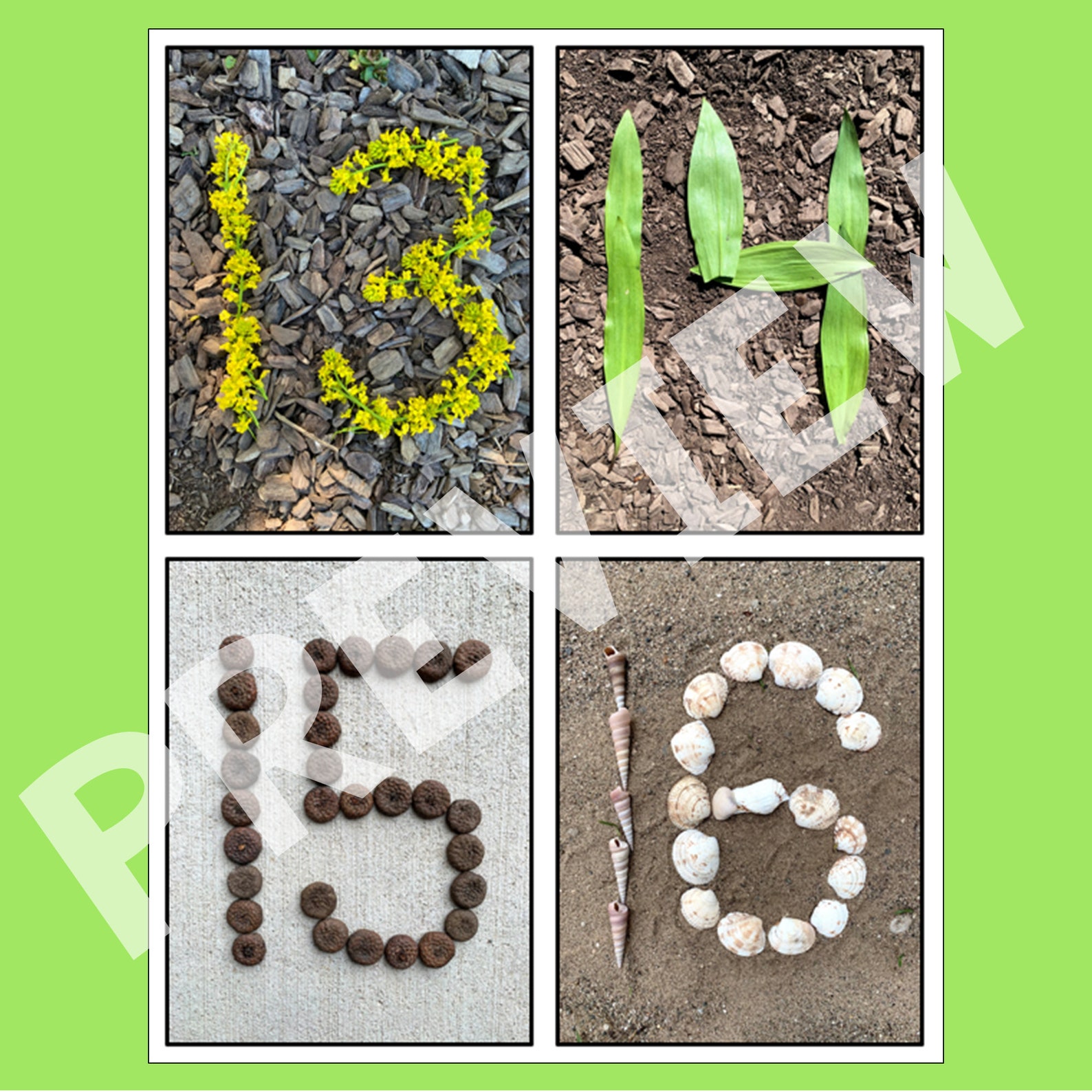 Nature Numbers 0-20, Alphabet Posters, Instant Download, Digital Prints ...