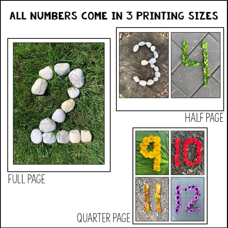 Nature Numbers 0-20, Alphabet Posters, Instant Download, Digital Prints ...