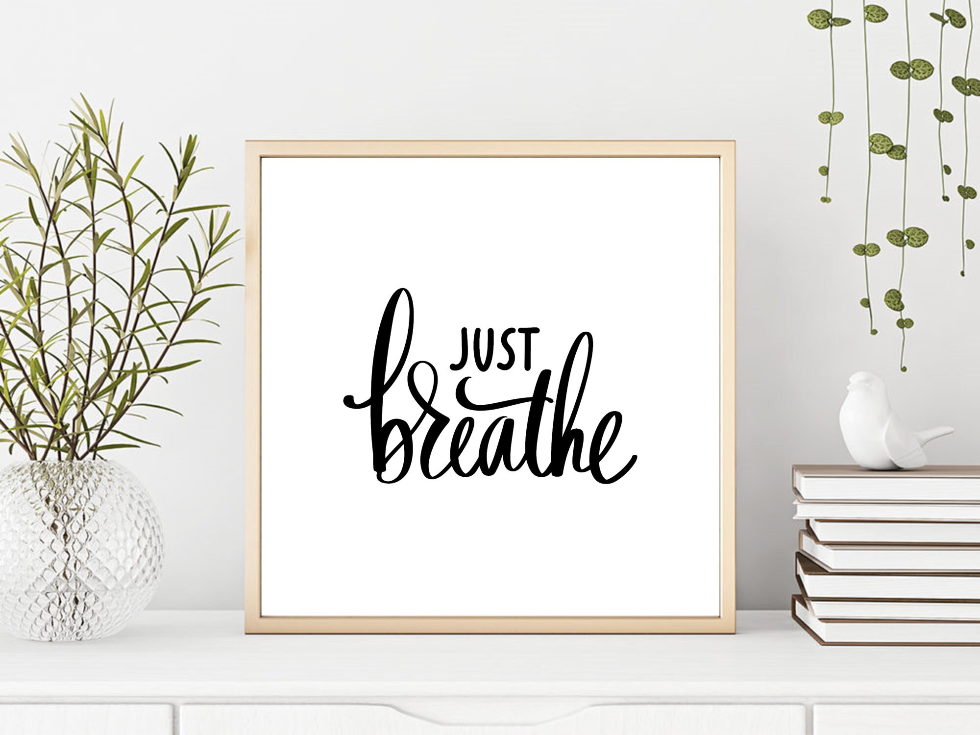 Just Breathe Printable Wall Art Instant Download Digital - Etsy