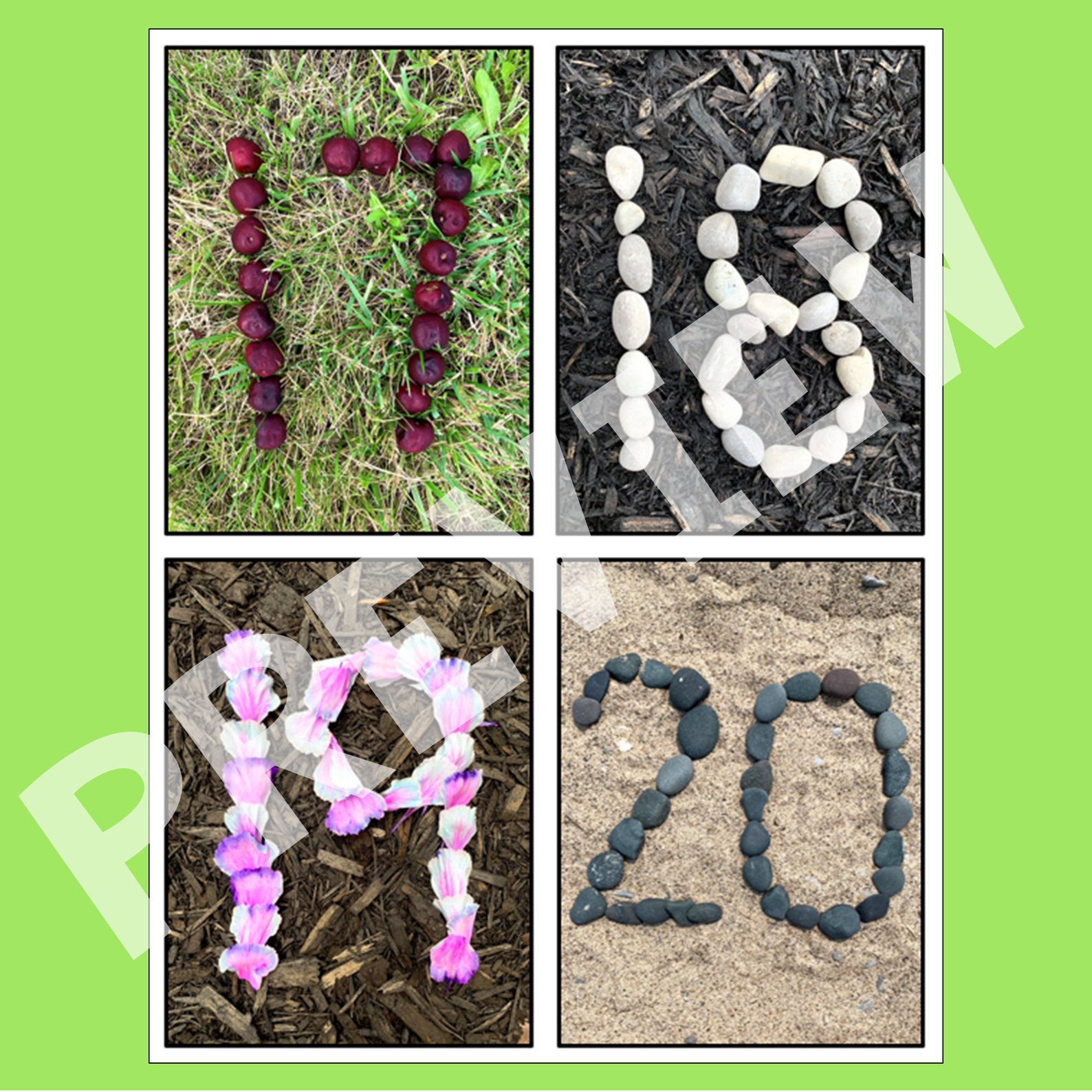 Nature Numbers 0-20, Alphabet Posters, Instant Download, Digital Prints ...
