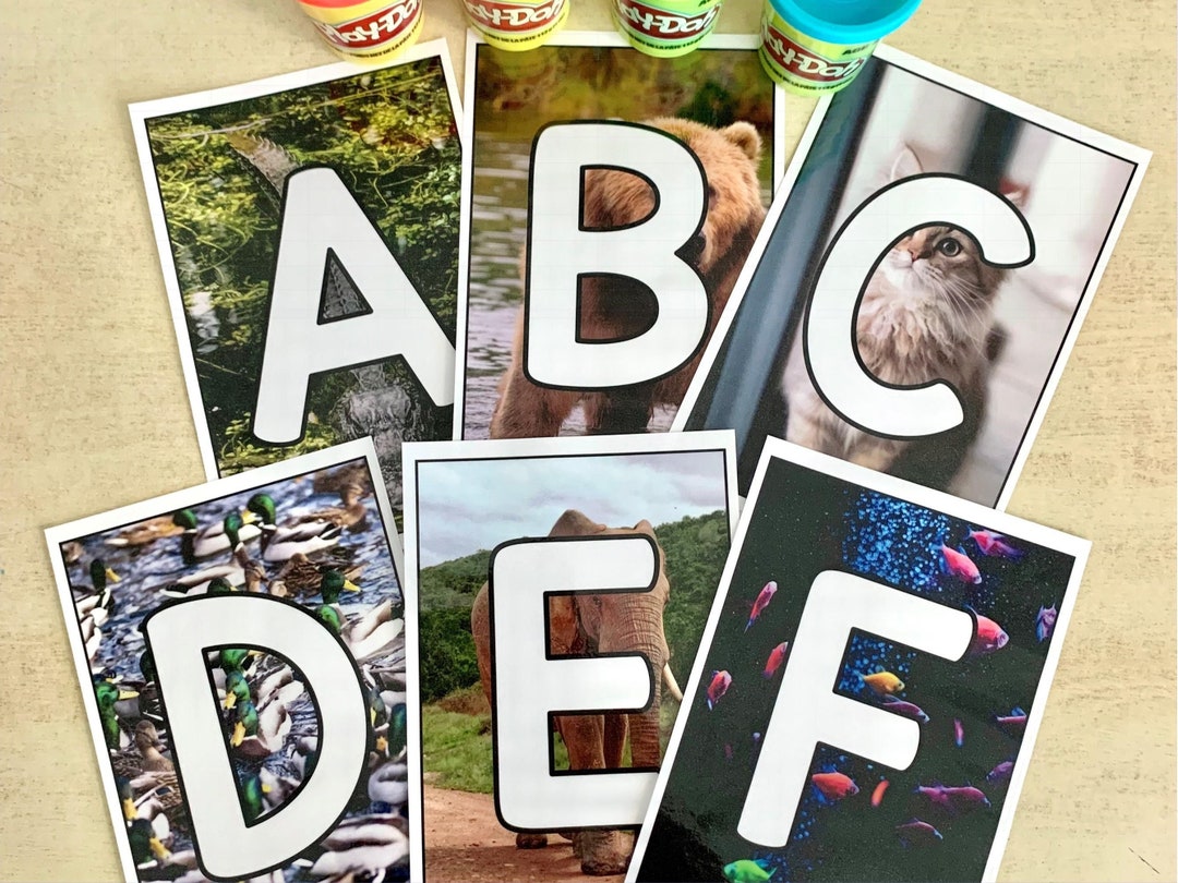 Animal Alphabet Playdough / Playdoh Mats, Animal Alphabet Cards ...