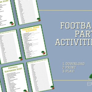 Football Game | Scavenger Hunt | Football Party Game | Super Bowl ...