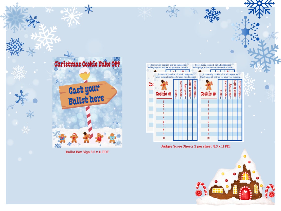 Christmas Cookie Bake-off Party Kit | Printable Cookie Competition ...