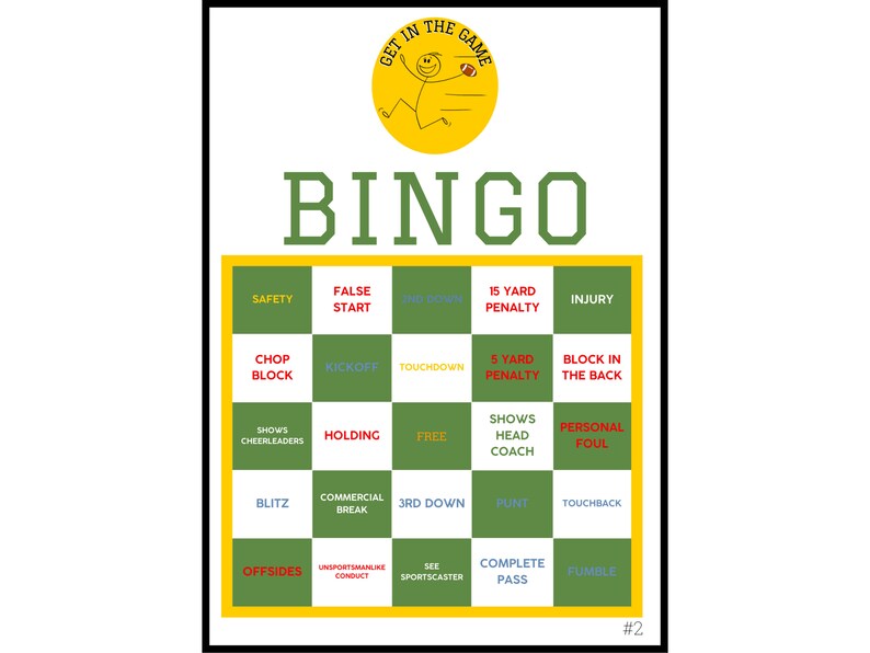 Football Game | Football BINGO | Game Day Activities | Super Bowl ...