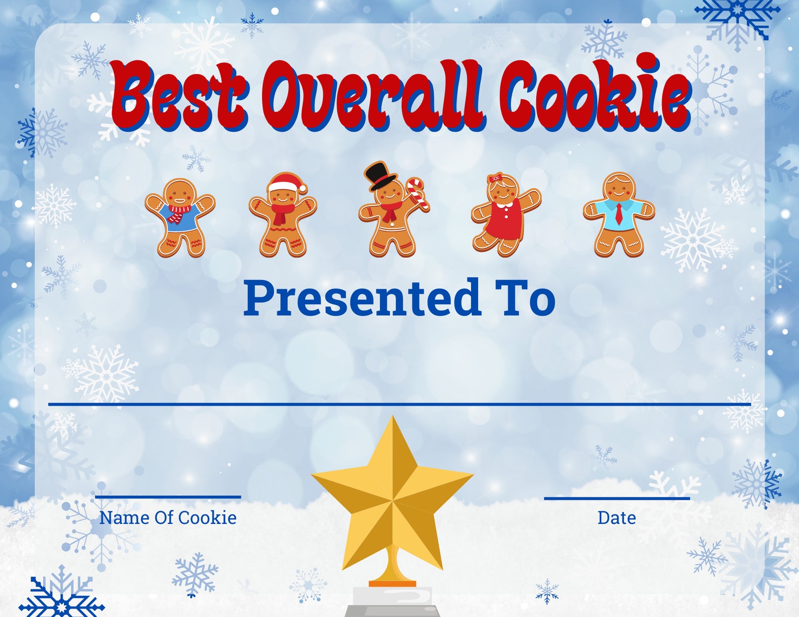 Christmas Cookie Bake-off Party Kit | Printable Cookie Competition ...