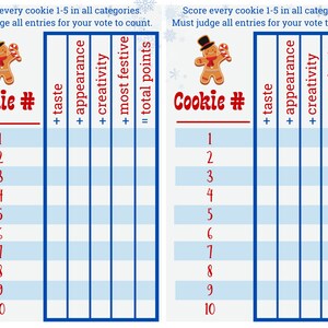 Christmas Cookie Bake-off Party Kit | Printable Cookie Competition ...