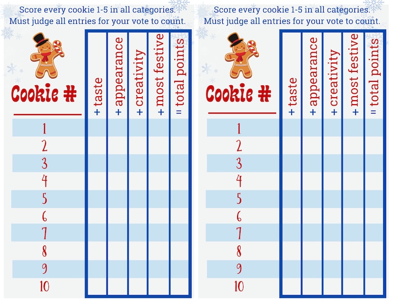 Christmas Cookie Bake-off Party Kit | Printable Cookie Competition ...