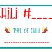 Chili Cook off Party Printables, Score Cards, Award Certificates ...