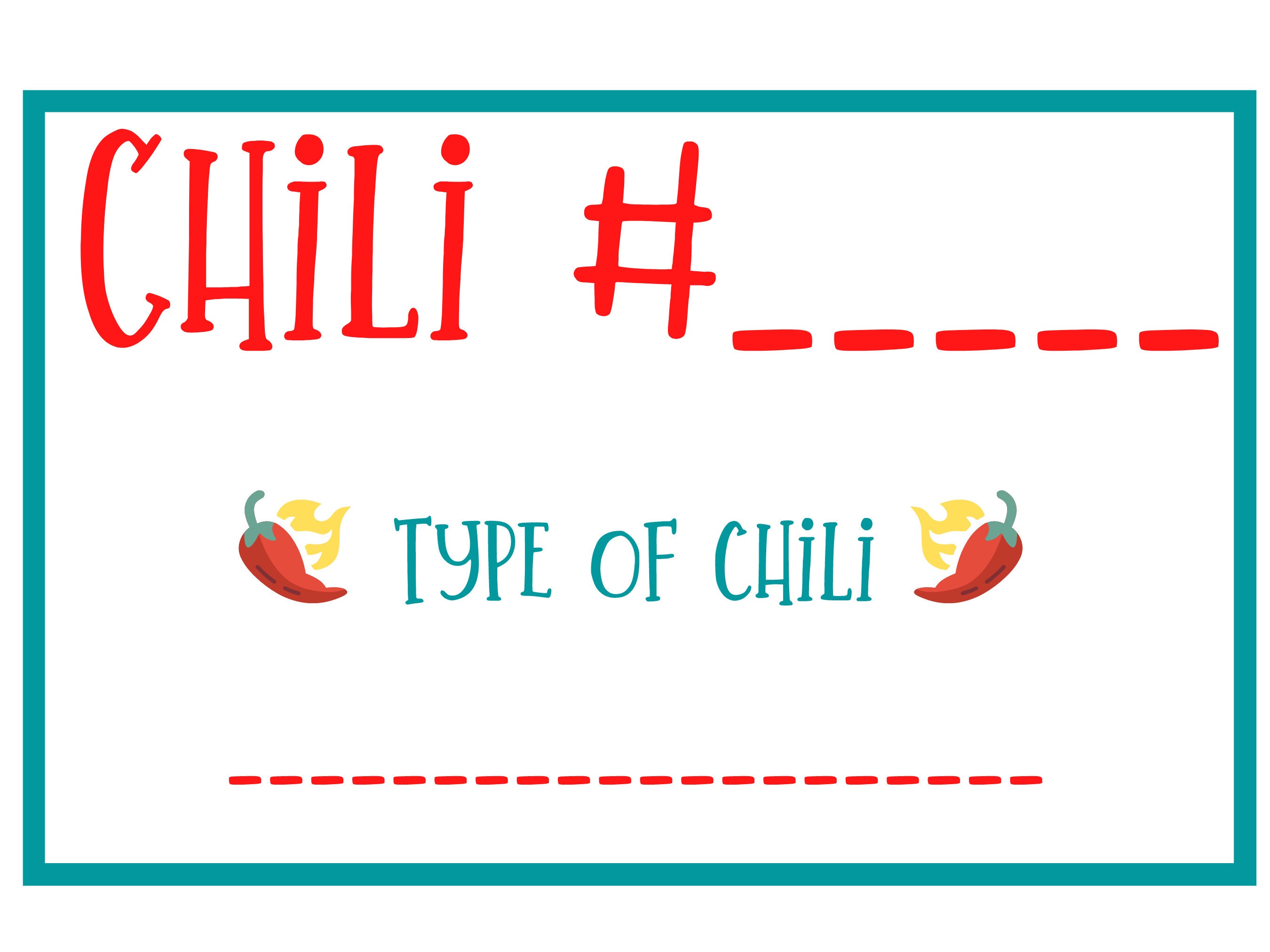 Chili Cook off Party Printables, Score Cards, Award Certificates ...