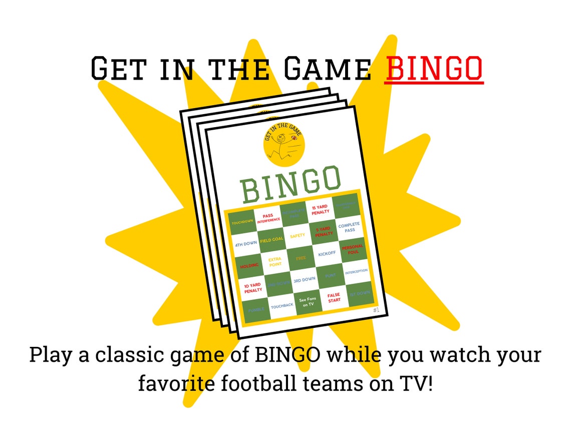 Football Game Football BINGO Game Day Activities Super Bowl Sunday - Etsy