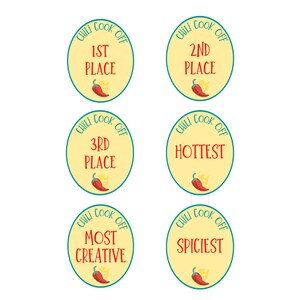 Chili Cook off Party Printables, Score Cards, Award Certificates ...