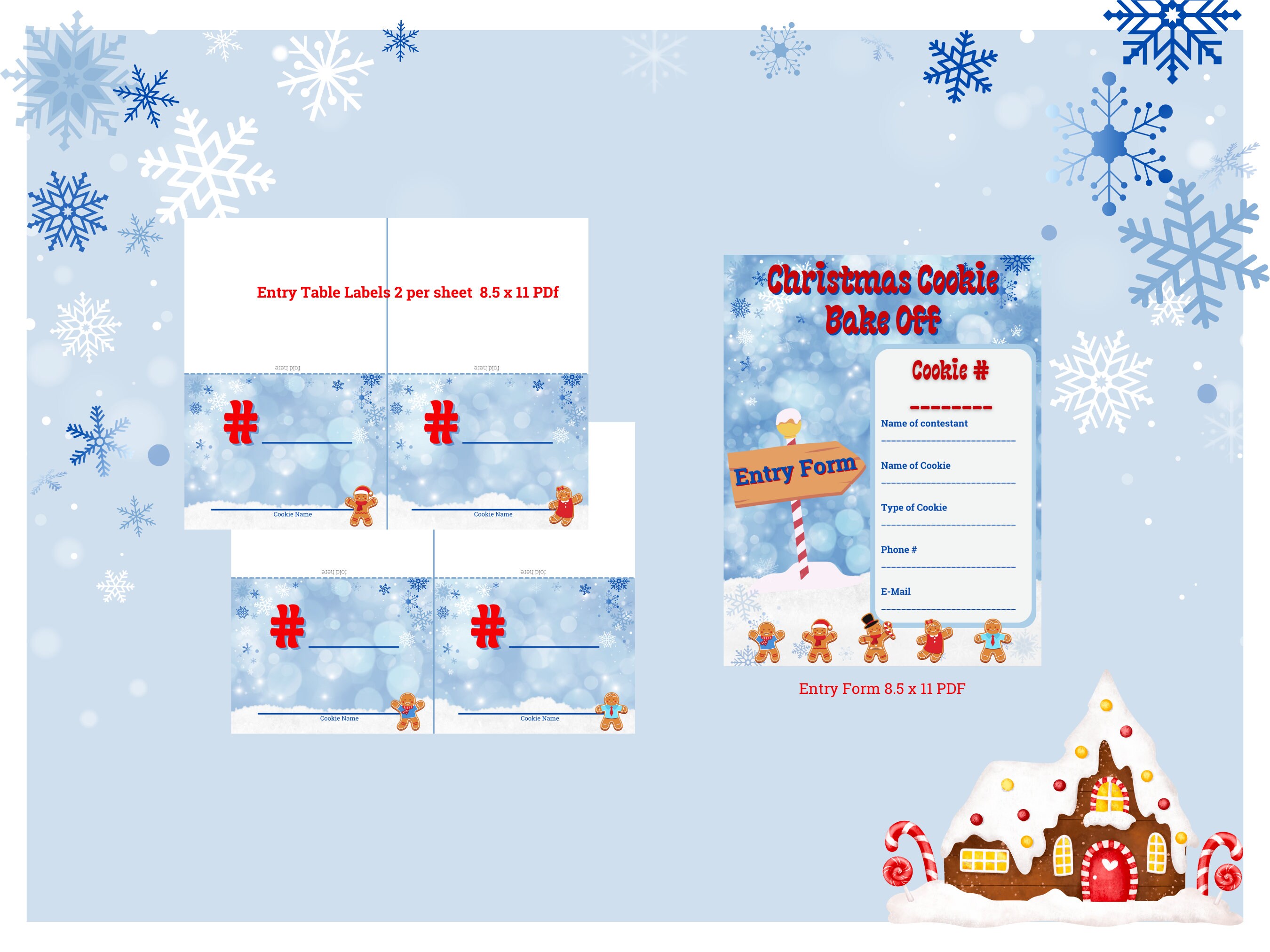 Christmas Cookie Bake-off Party Kit | Printable Cookie Competition ...