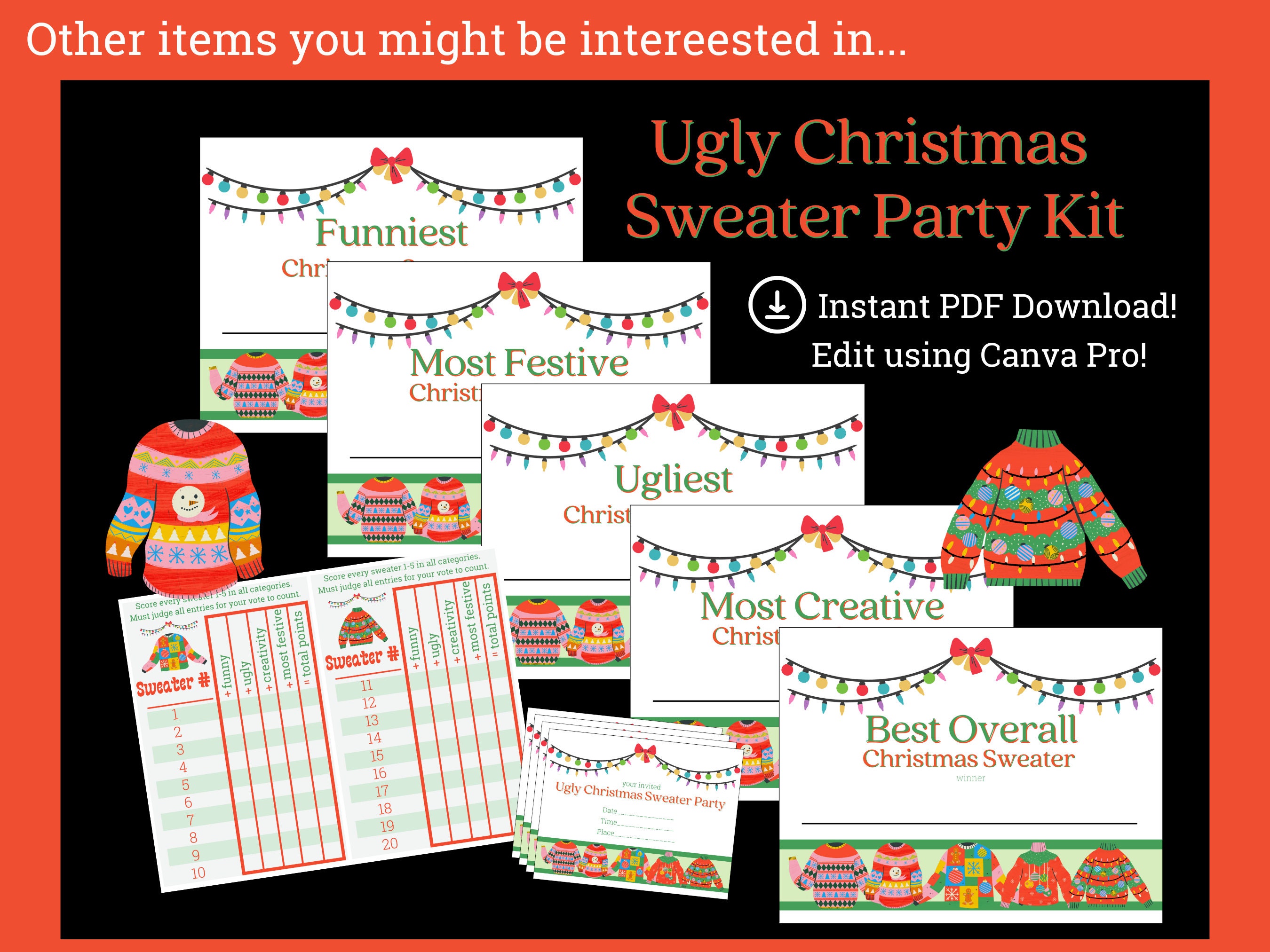 Christmas Cookie Bake-off Party Kit | Printable Cookie Competition ...