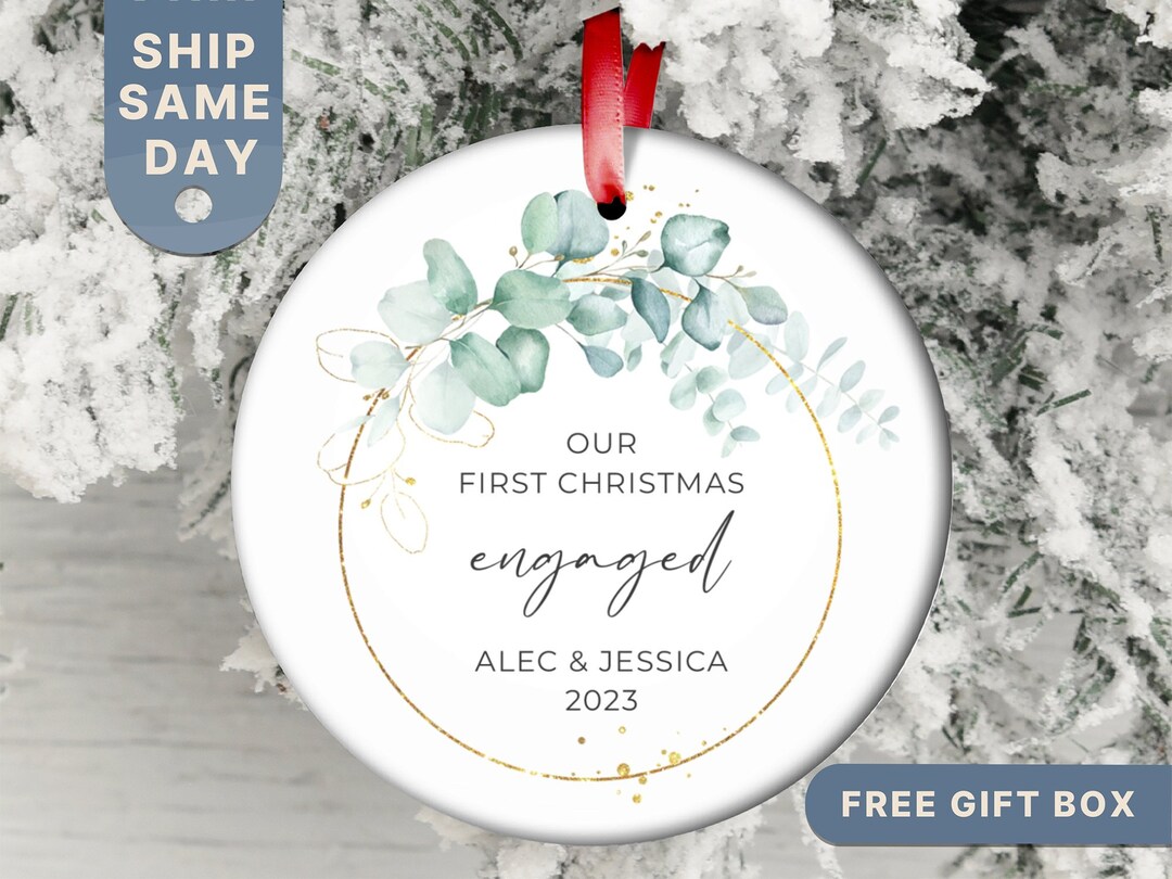 Engaged Christmas Ornament Personalized Engagement Ornament Our First ...