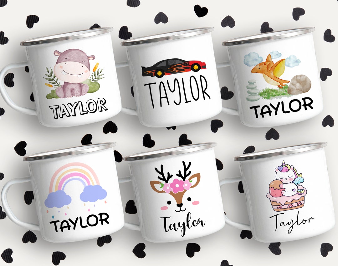 Graphic Cartoons Custom Name Mug for Kids, Boy Cars Mug Cup ...