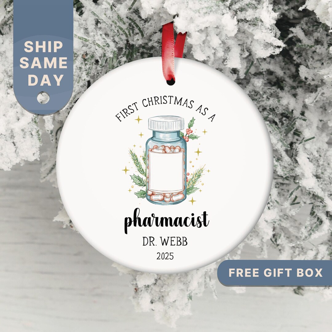 Pharmacist Christmas Ornament: First Christmas as A Pharmacist Gift ...