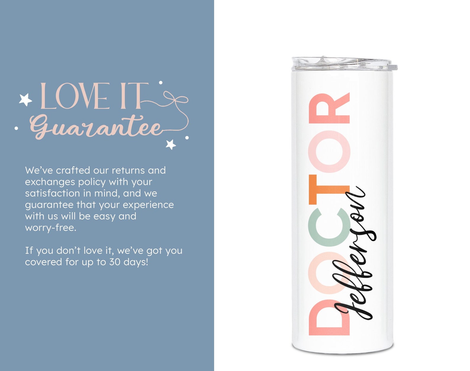 Doctor Personalized Tumbler, 20oz Skinny Tumbler for Doctors, Medical ...