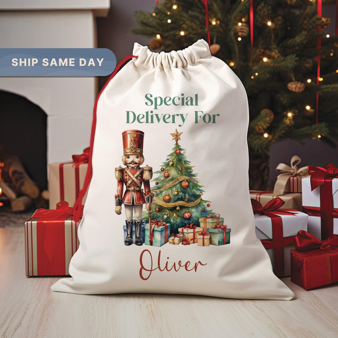 Personalized Christmas Gift Bags, Nutcracker Theme Christmas Bags ...