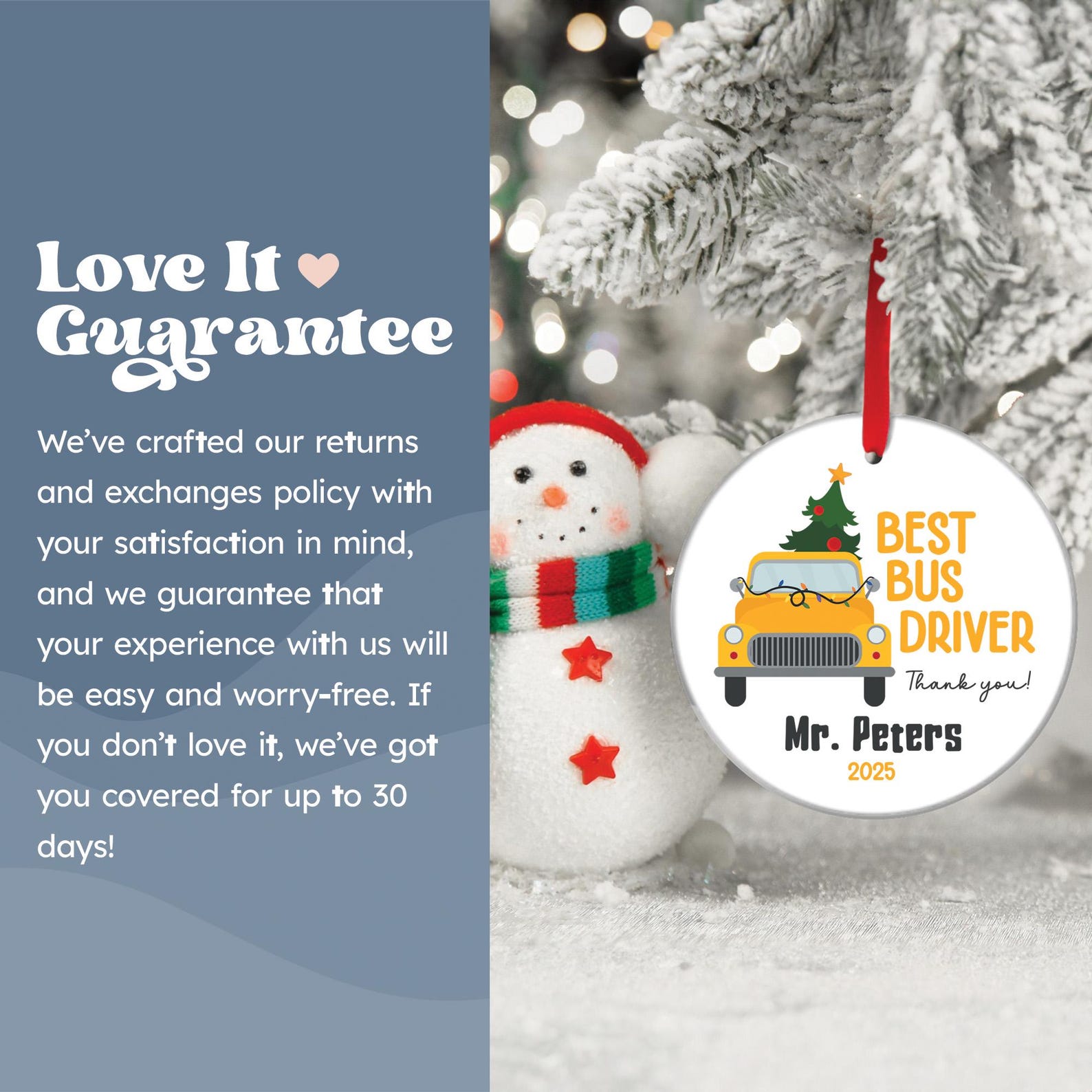 School Bus Driver Christmas Ornament • Best Bus Driver Gift ...