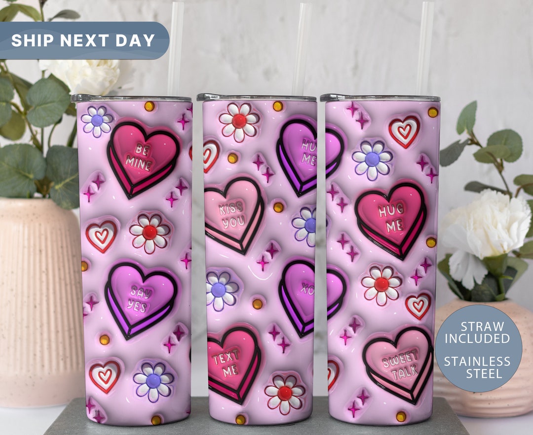 Self Love Candy Heart Tumbler, Cute Valentine's Day Gifts, Be Mine ...