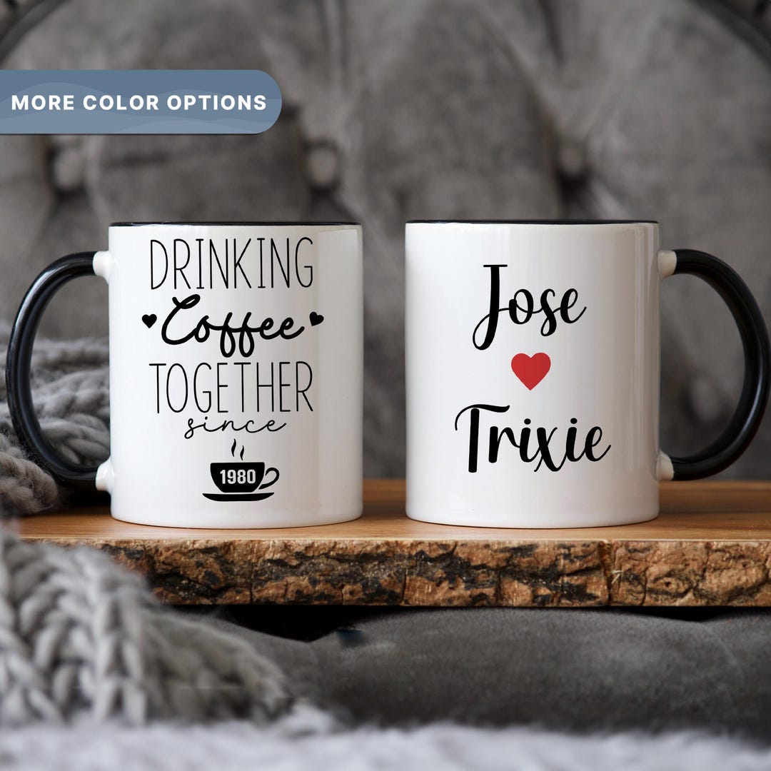 Drinking Coffee Together Mug, Wedding Party Gift, Anniversary Gift for ...