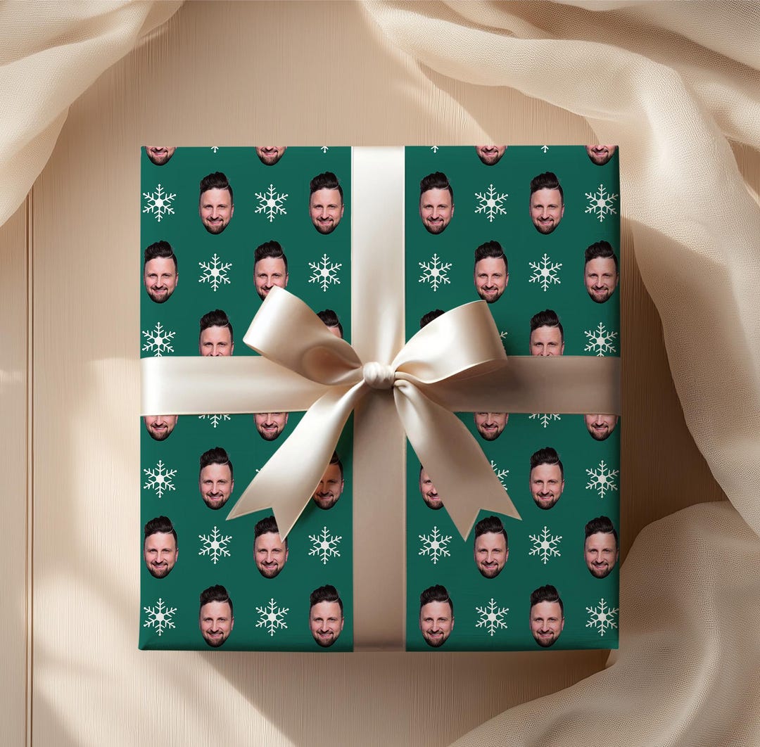 Personalized Christmas Wrapping Paper Roll: Custom Face Wrapping Paper ...