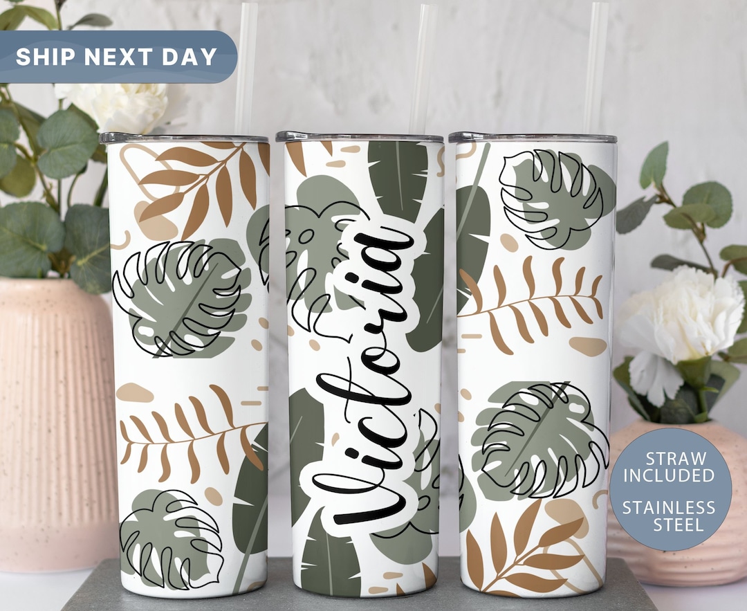 Monstera Plant Tumbler, Plant Tumbler Cup, Spring Flower Tumbler Mug ...