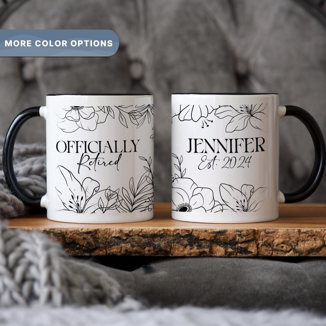Officially Retired Mug, Retirement 2024 Coffee Cup, Coworker Retirement ...