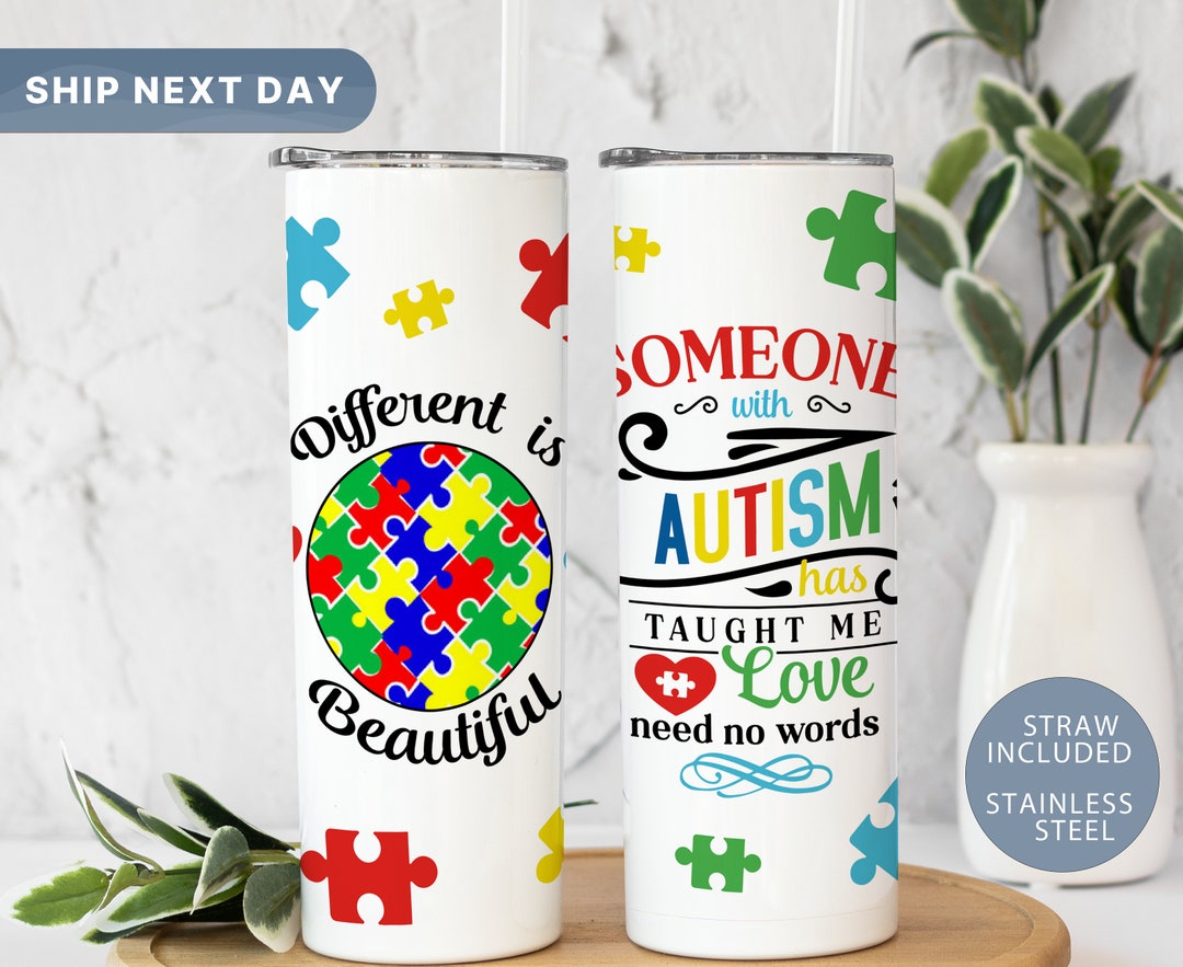 Different is Beautiful Autism Tumbler Cup, Autism Mom Tumbler With ...
